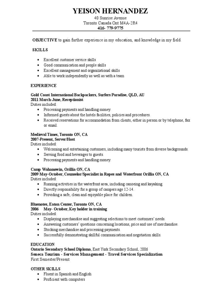 Yeison Hernandez Resume | PDF | Business