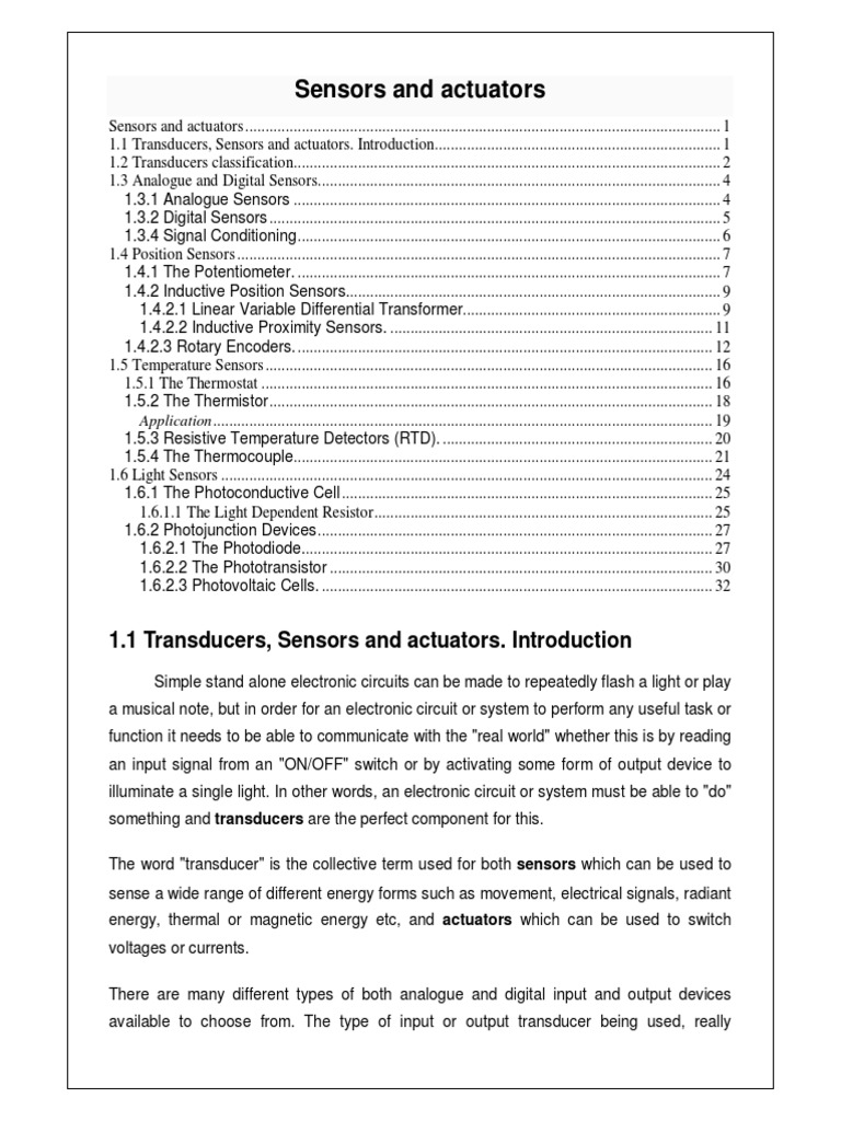 Sensors and Actuators | PDF | Thermocouple | Amplifier