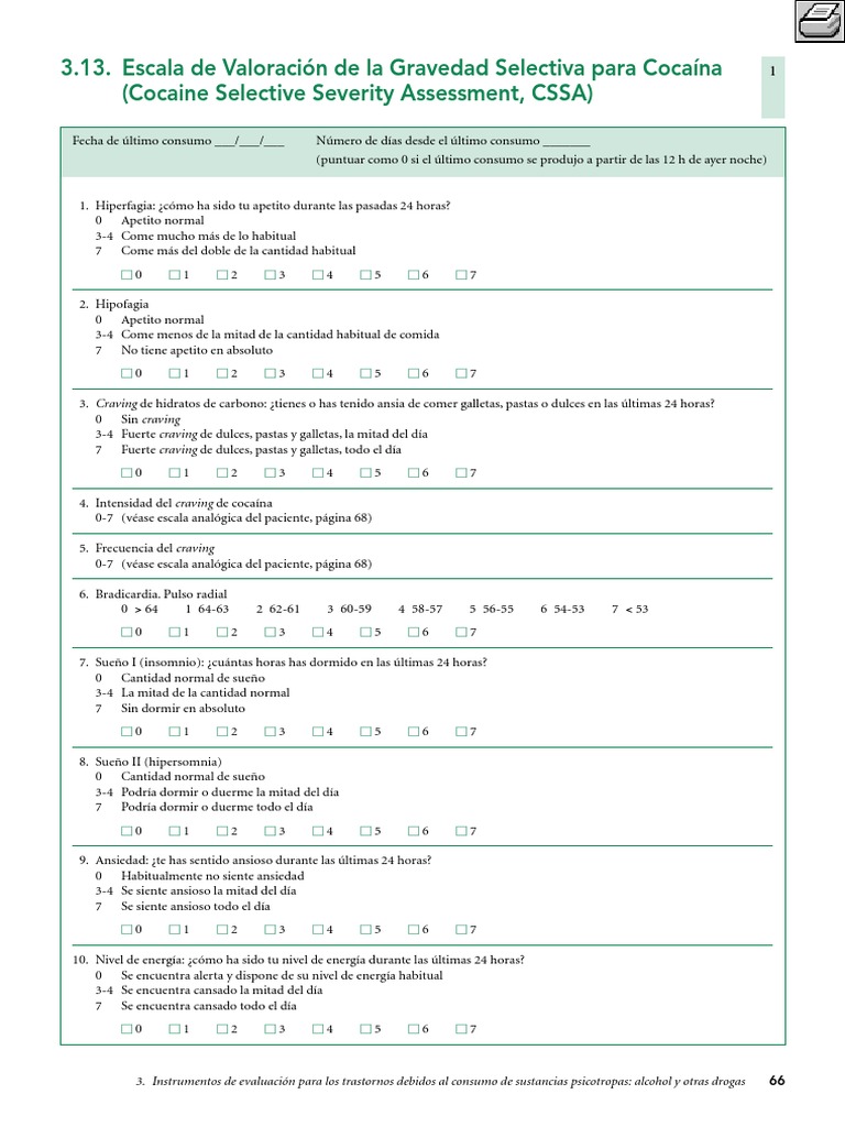 3.13. Escala de Valoración de la Gravedad Selectiva para Cocaína ...