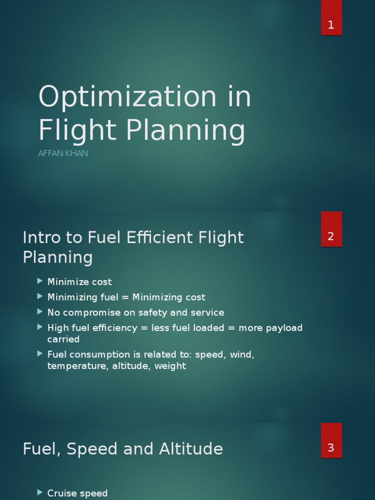 Optimization in Flight Planning: Affan Khan | PDF | Transport | Vehicles