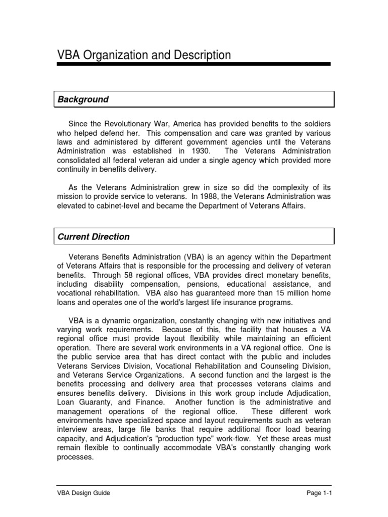 VBA Design Guide | PDF | United States Department Of Veterans Affairs ...