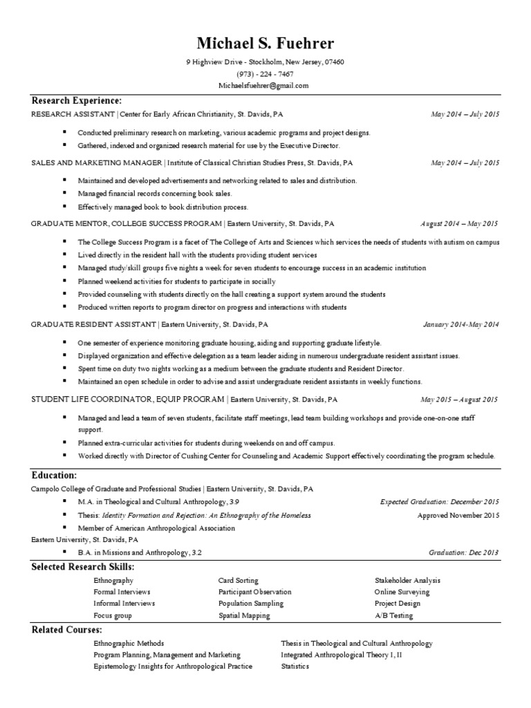 New Resume | PDF | Cultural Anthropology | Ethnography