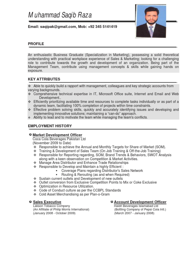 CV Saqib | PDF | Marketing | Sales