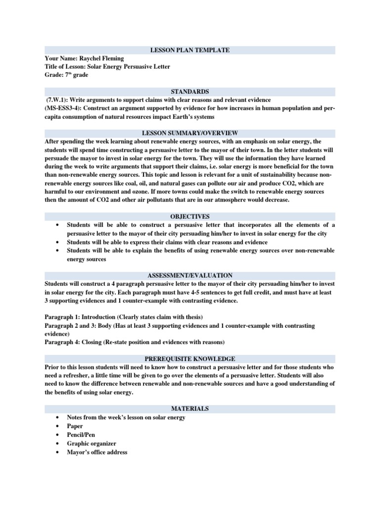 Persuasive Letter on Solar Energy | PDF | Energy Development | Thought