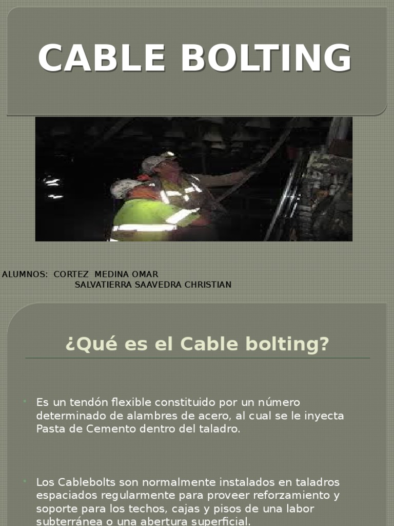 Cable Bolting | PDF | Minería | Cemento