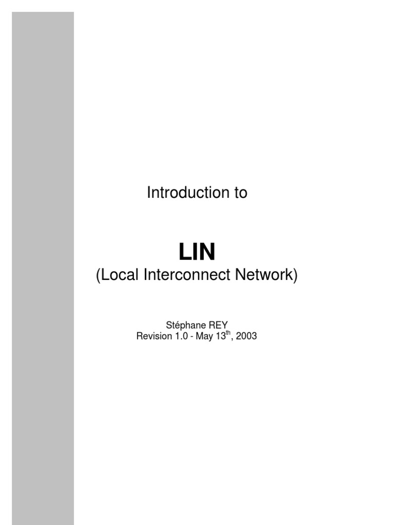 Introduction To LIN (Local Interconnect Network) | PDF | Osi Model ...