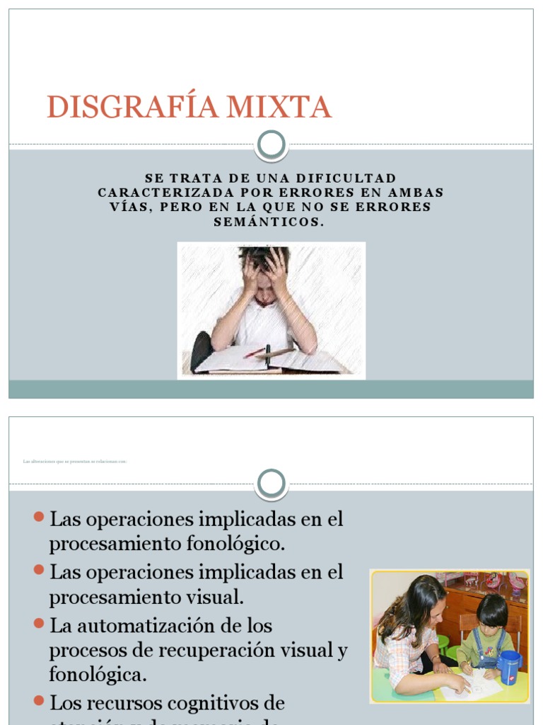 Disgrafía Mixta: Características y Ejemplos | PDF