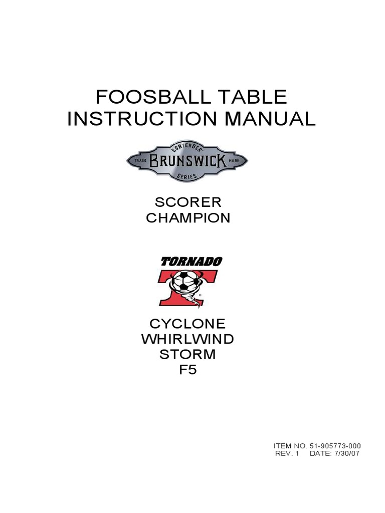 Foosball Table Assembly Guide | PDF | Nut (Hardware) | Screw