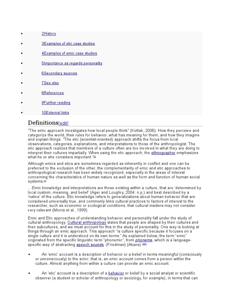 Examples of Emic Case Studies02565 | PDF | Academic Discipline Interactions | Cognitive Science