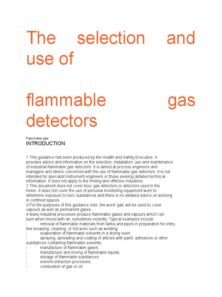 Gas Detector Guidelines | PDF | Flammability | Gases