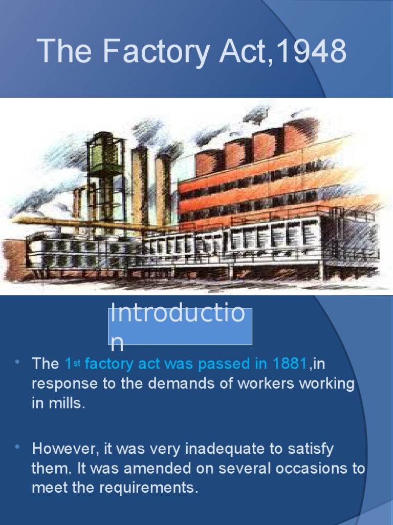 The Factory Act, 1948: A Summary of Key Provisions | PDF | Overtime ...