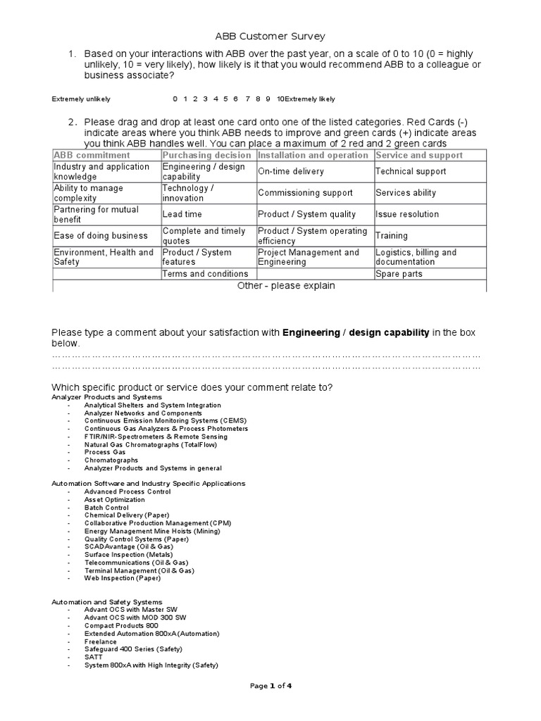ABB Customer Survey | PDF | Electrical Substation | Transformer