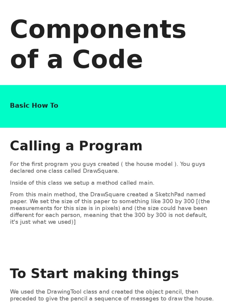Components of A Code | PDF | Object (Computer Science) | Parameter ...