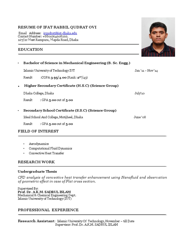 Modified CV | PDF | Science And Technology | Engineering