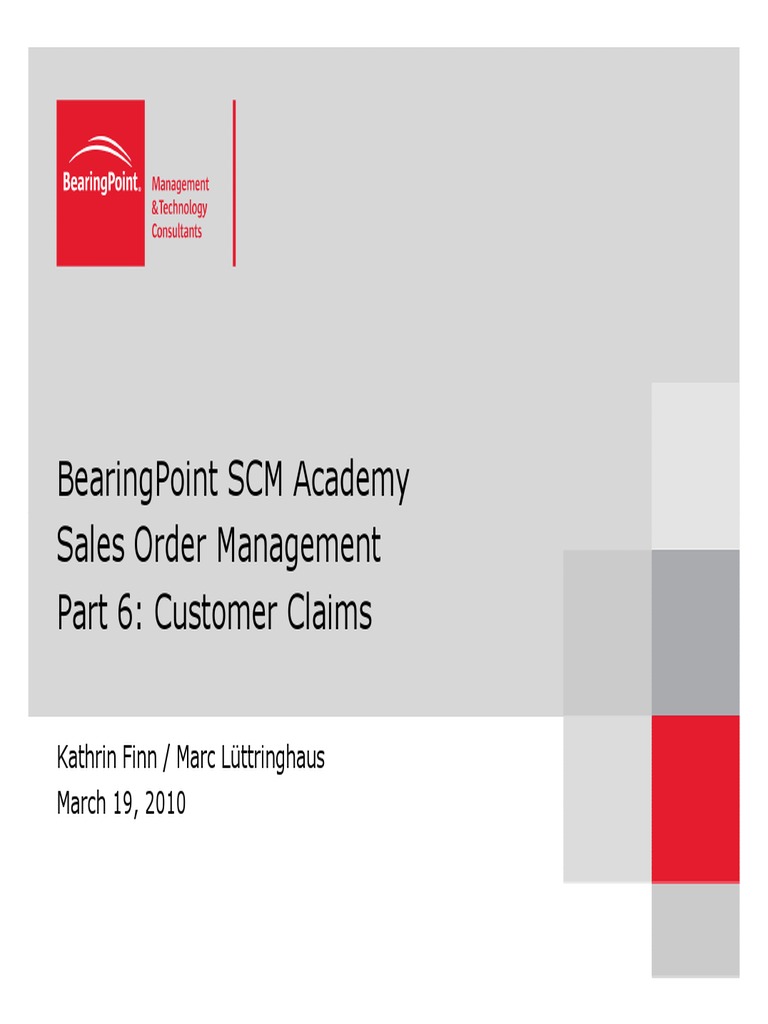 SCM Academy SD06 Customer Claims | PDF | Receipt | Invoice