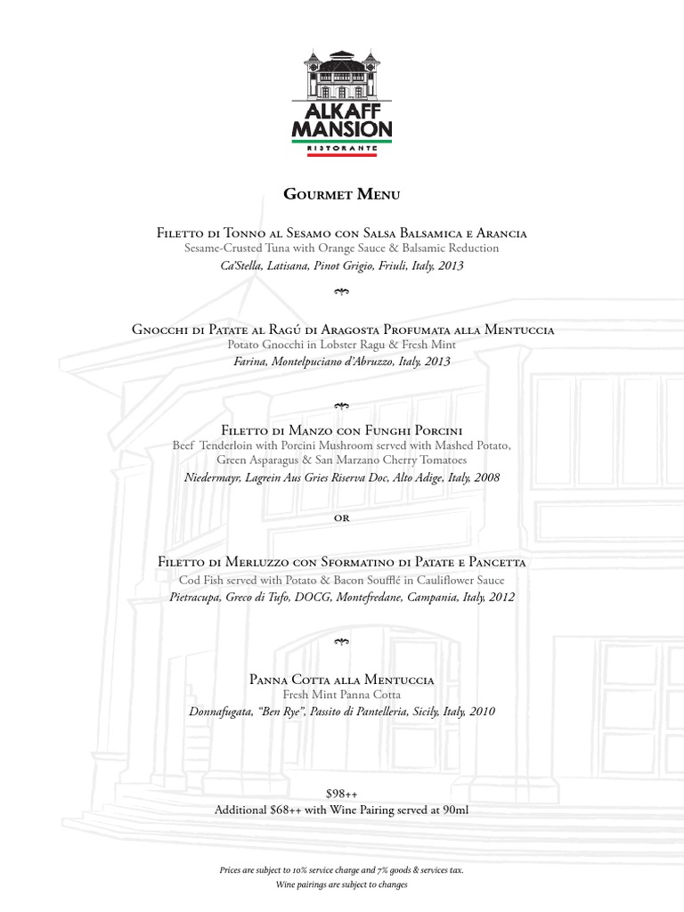 Gourmet Dining & Wine Pairing | PDF