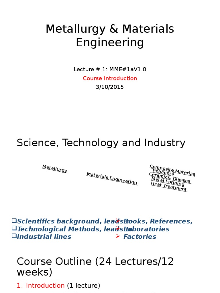 Metallurgy & Materials Engineering Course | PDF