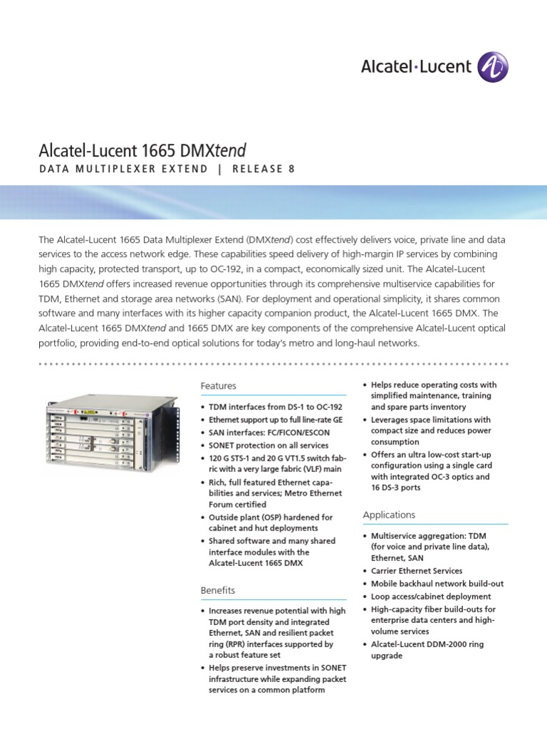 Alcatel-Lucent 1665 DMXtend :: Datasheet | Network Architecture ...