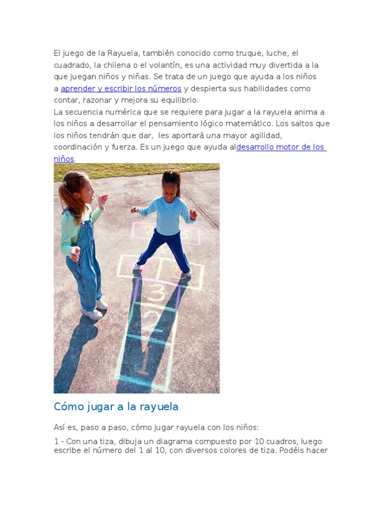 Cómo jugar a la rayuela paso a paso | PDF | Juego de azar | Ocio