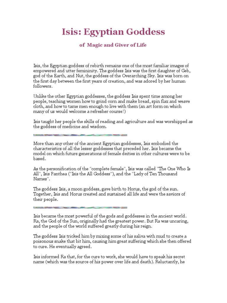 Isis: Goddess of Magic and Life | PDF | Isis | Horus