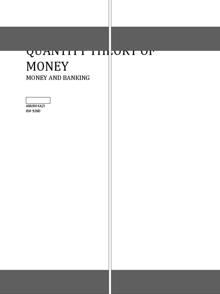 Quantity Theory of Money | PDF | Macroeconomics | New Keynesian Economics