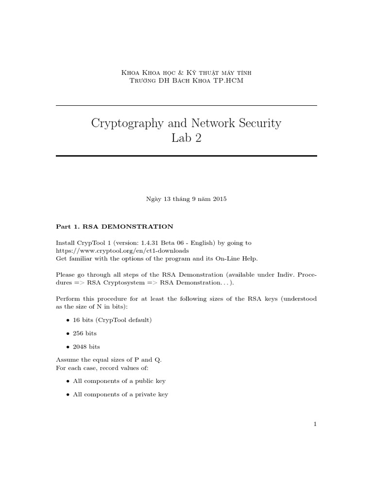 RSA and Factoring Demo in CrypTool | PDF | Public Key Cryptography | Key (Cryptography)