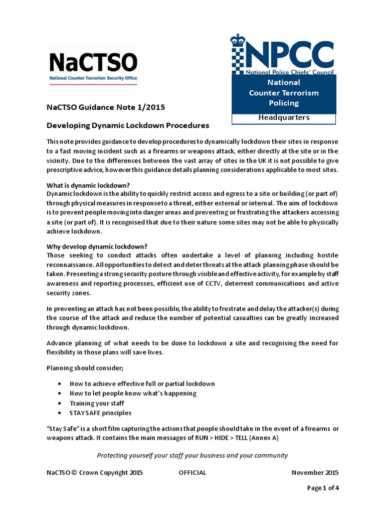 NaCTSO Terror Attack Tip Sheet | Download Free PDF | Counter Terrorism ...