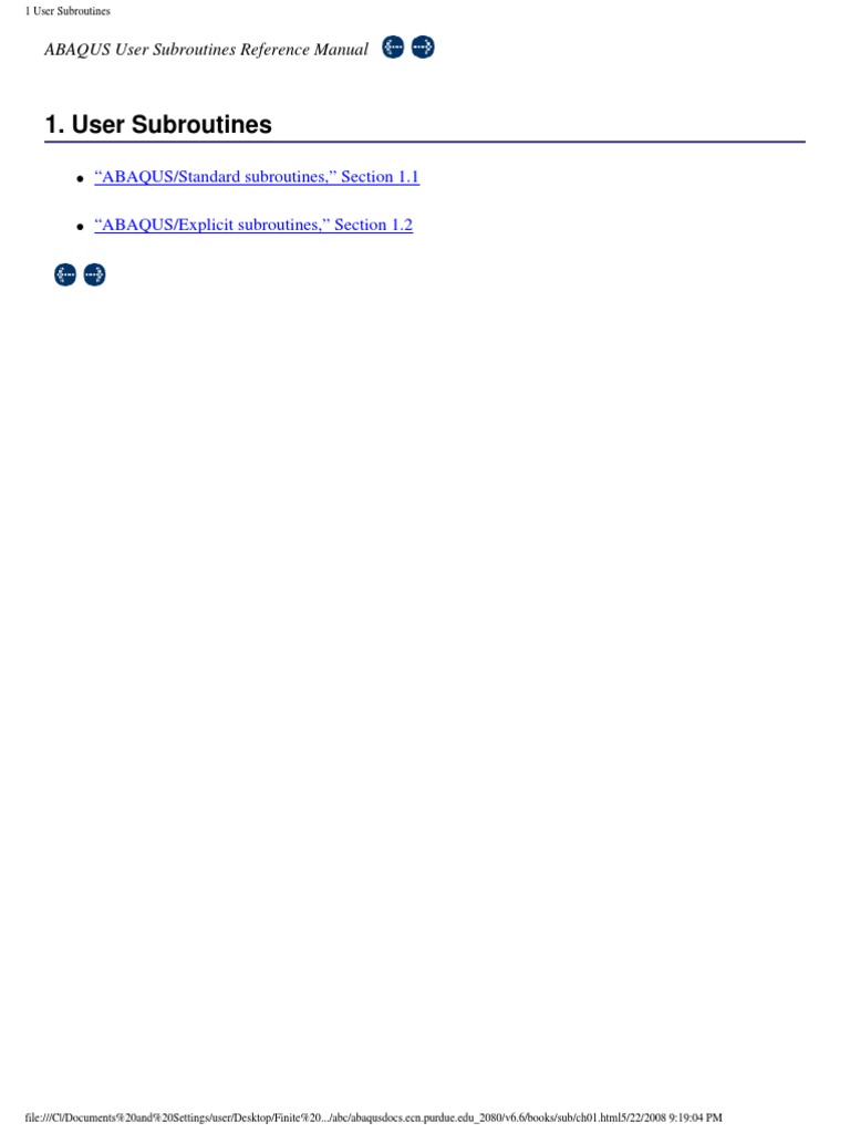 ABAQUS User Subroutines Reference Manual | PDF | Flux | Mathematical Analysis