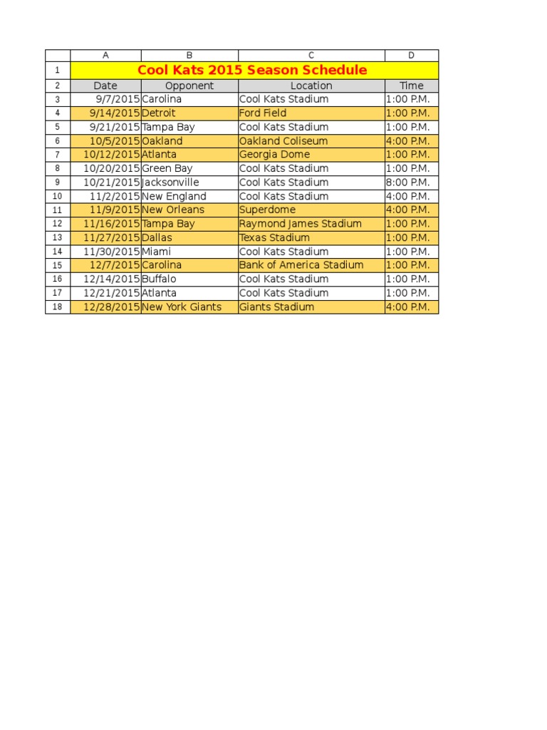 Season Schedule | PDF