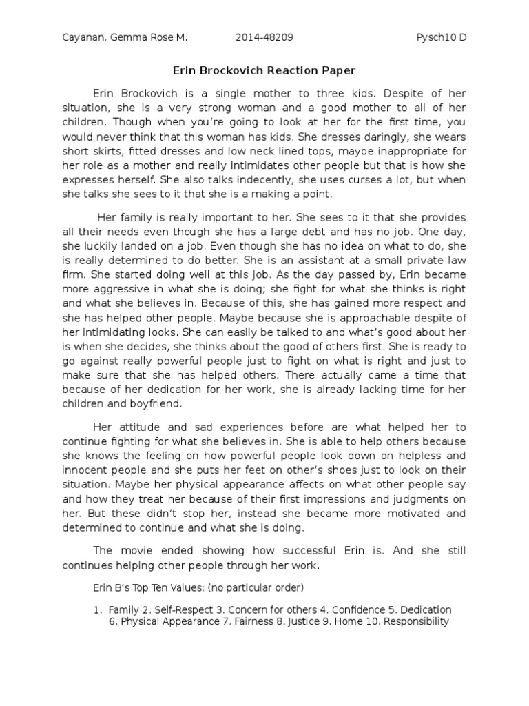 Erin Brockovich Film Analysis | PDF