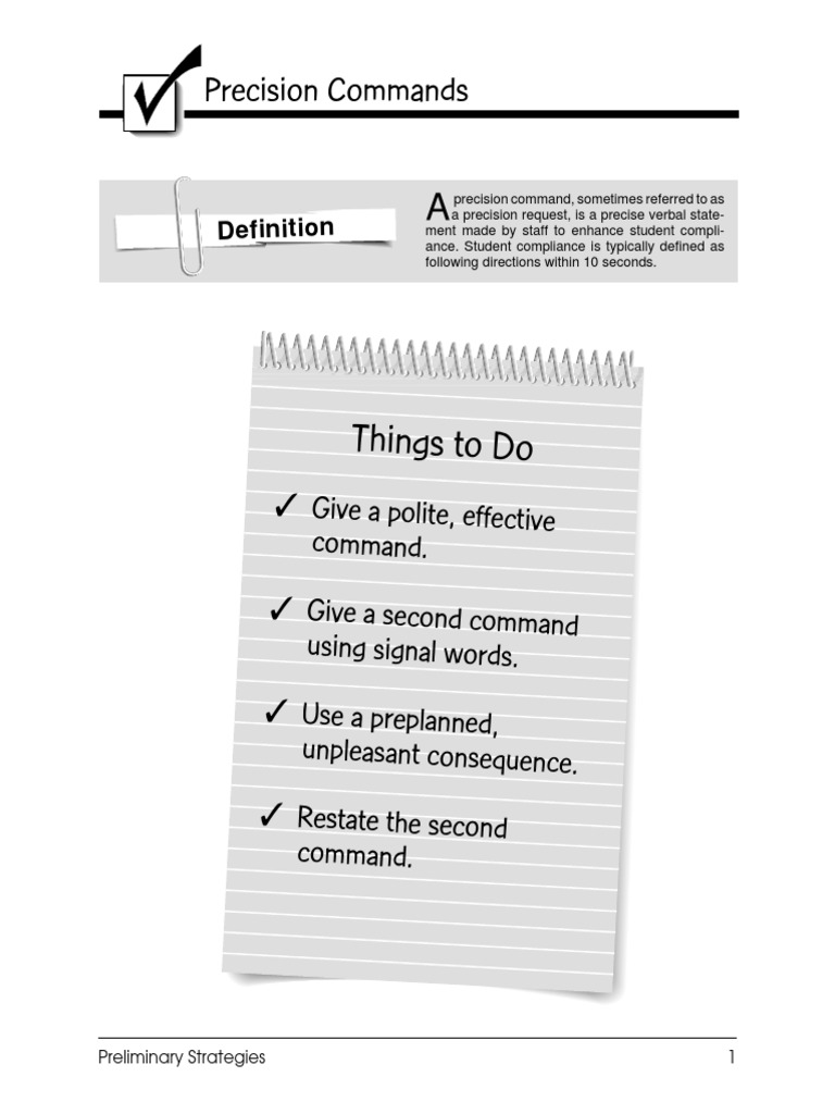 Precision Command Handout | PDF | Psychology | Psychological Concepts
