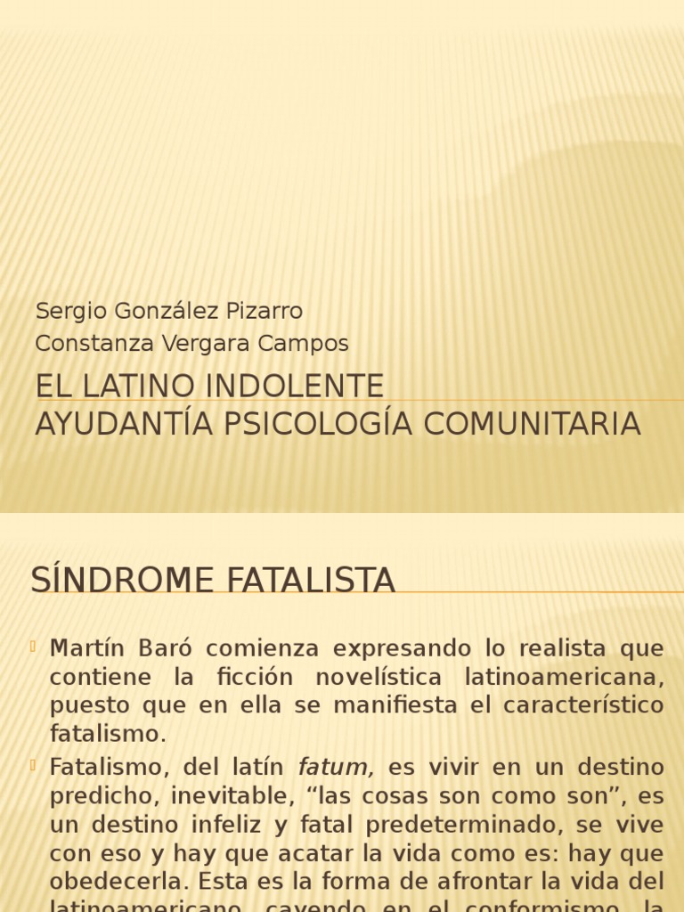 El Latino Indolente Ayudantía | PDF | Sociedad | Destino