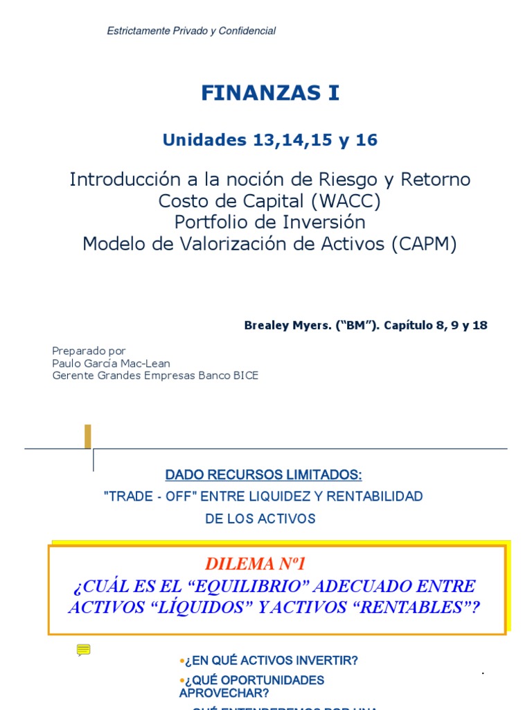 Riesgo Retorno PDF | PDF | Rentabilidad sobre recursos propios | Deuda