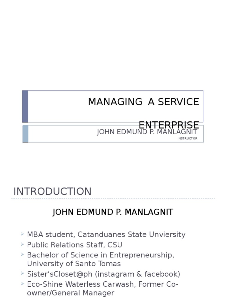 Managing a Service Enterprise Overview | PDF | Business | Social Science