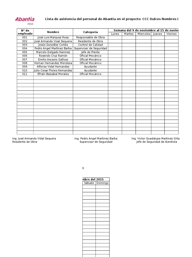 Lista de Asistencia de Personal | PDF | Negocios | Derecho