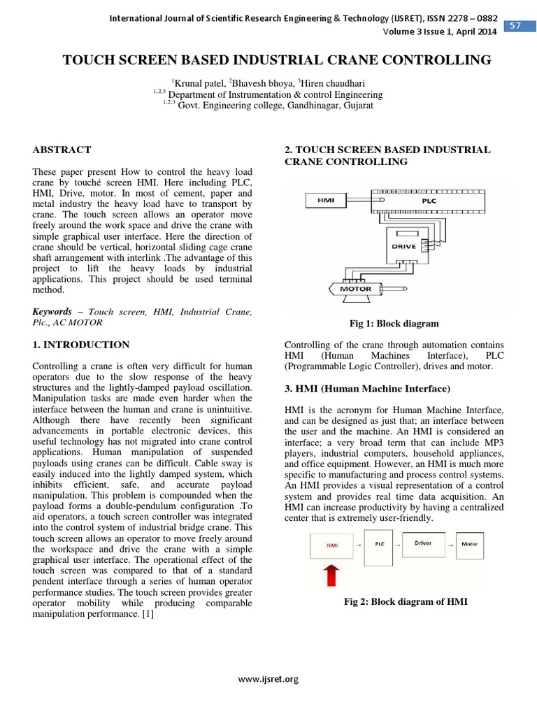 Touch Screen Based Industrial Crane Controlling | PDF | User Interface ...