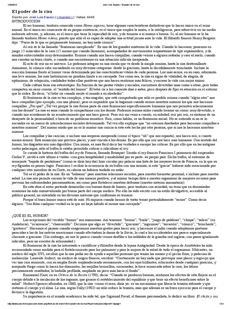 José Luís Espejo - El Poder de La Risa | PDF | Humor | La risa