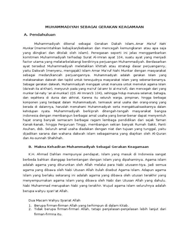 Muhammadiyah Sebagai Gerakan Keagamaan | PDF