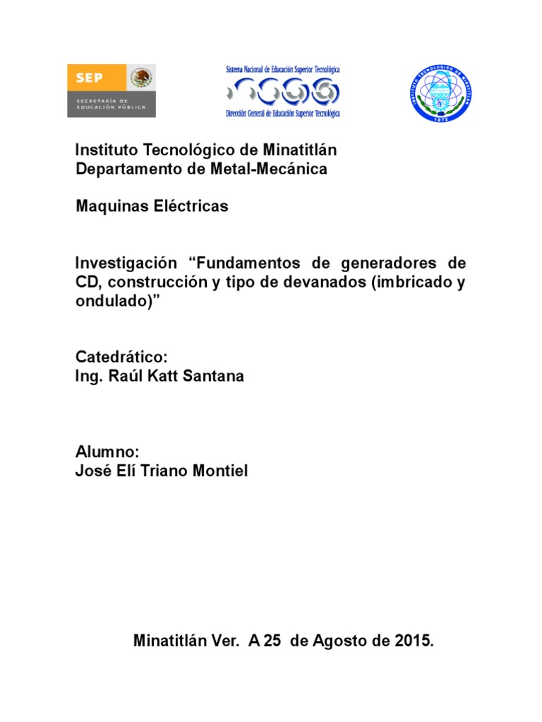 Fundamentos de Los Generadores de CD | PDF | Inductor | Generador eléctrico