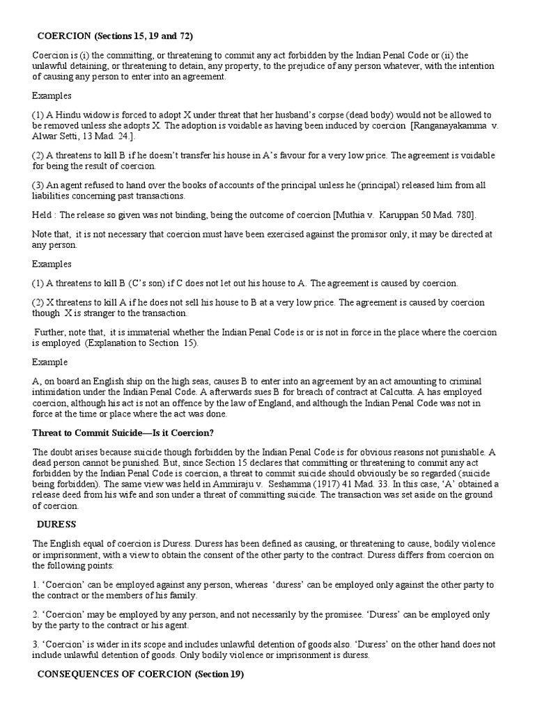 Coercion | PDF | Criminal Law | Coercion