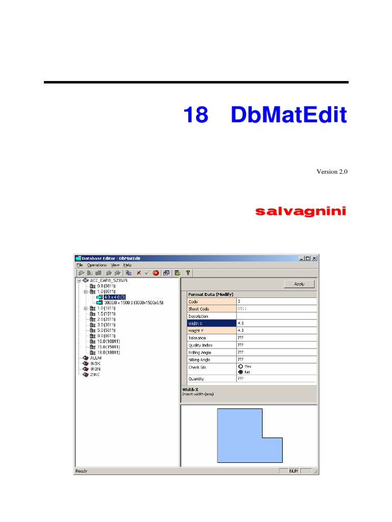 DbMatEdit NT en | PDF | Menu (Computing) | Button (Computing)