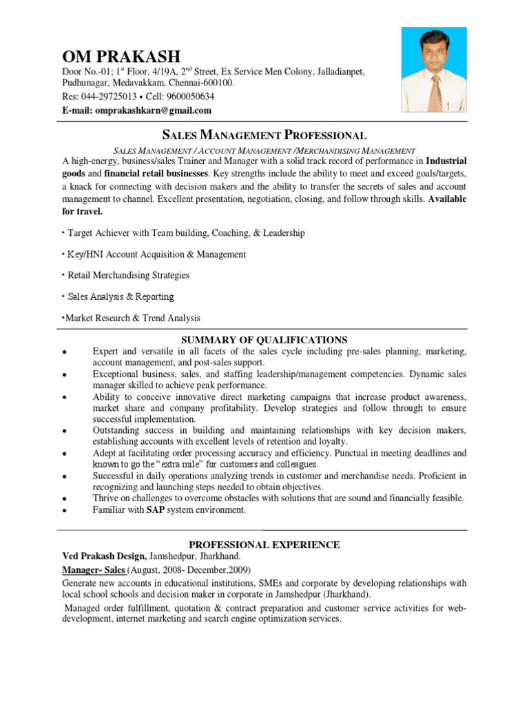 Om Prakash Resume | PDF | Sales | Marketing