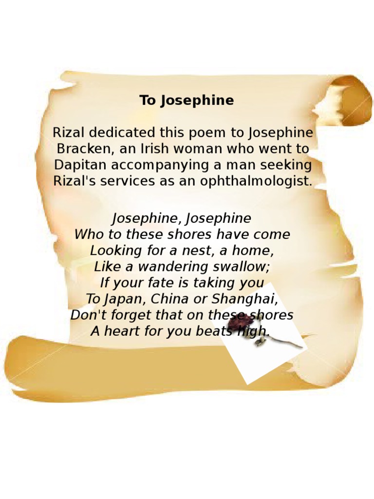 Rizal's Poem to Josephine Bracken | PDF | Poetry