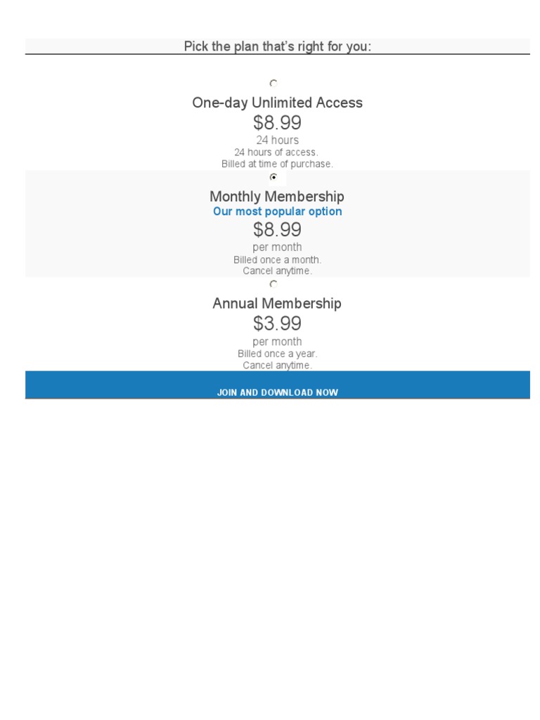 One-Day Unlimited Access: Pick The Plan That's Right For You | PDF