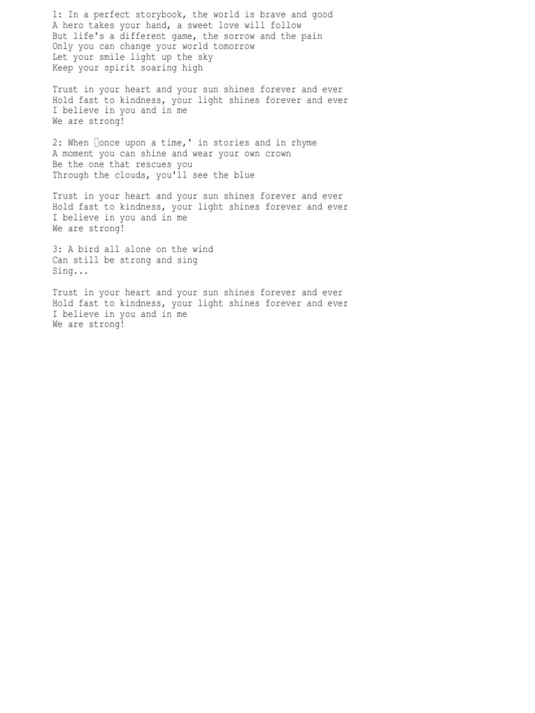 Strong - Sonna Rele (Lyrics) | PDF