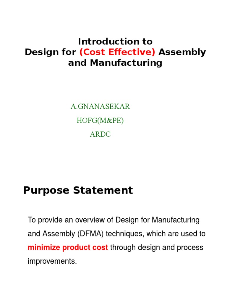 DFMA Techniques for Cost-Effective Design | PDF | Modularity ...