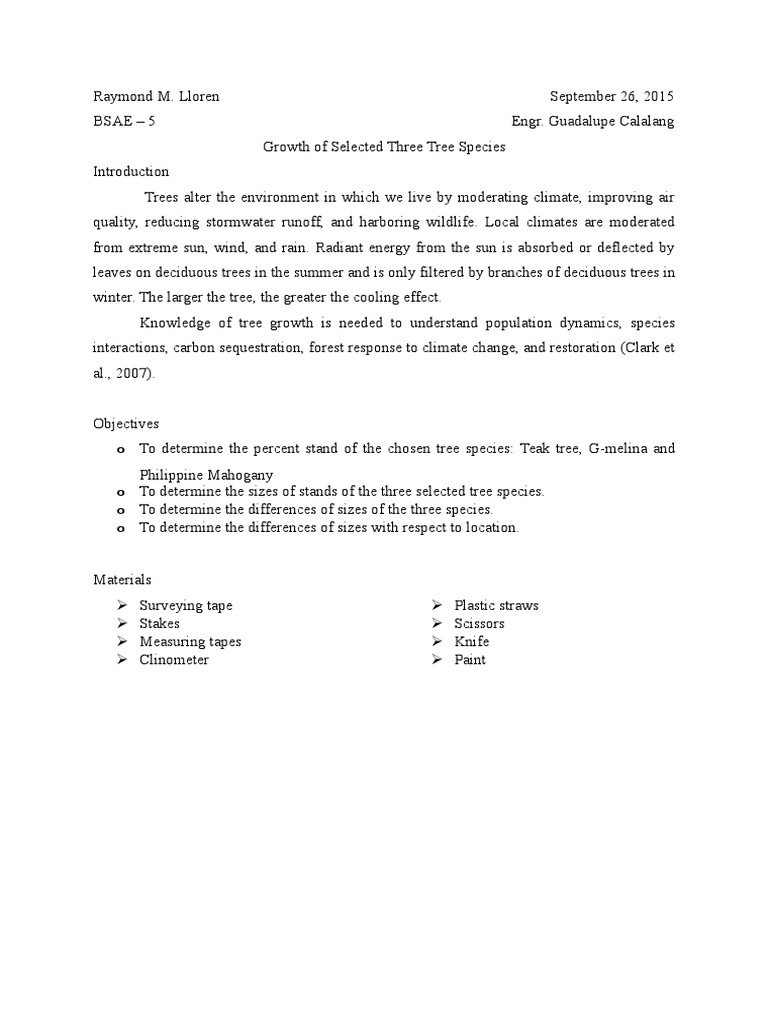 FPE Lab Report | PDF | Trees | Natural Environment