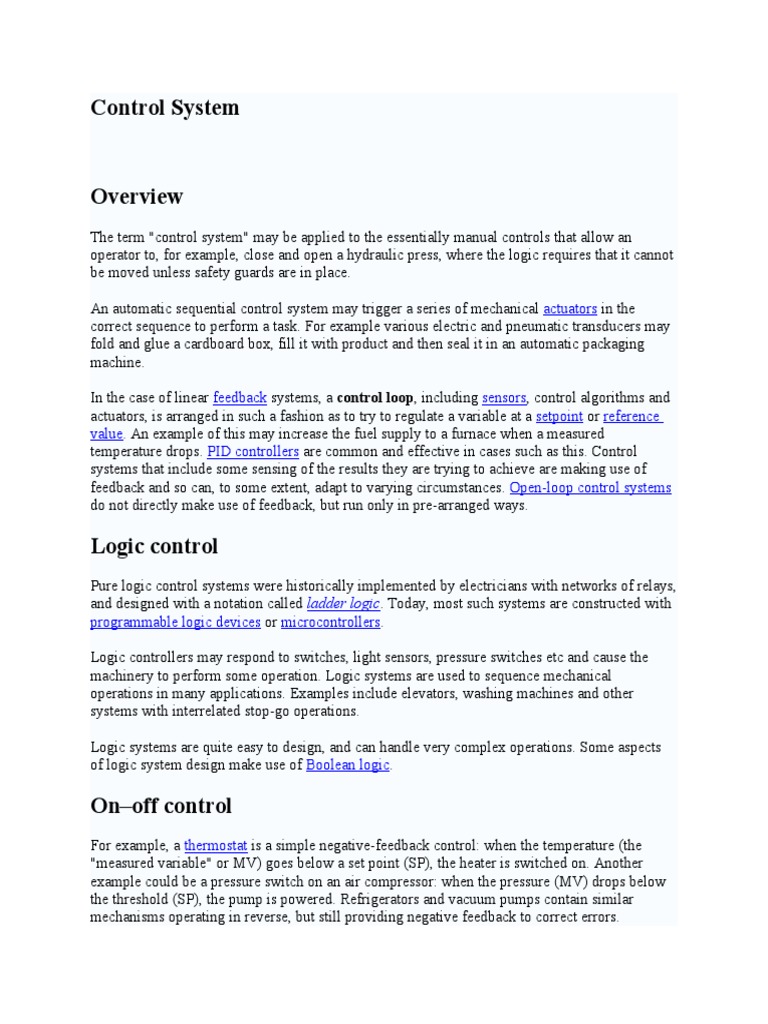 Control System | PDF | Control System | Systems Theory