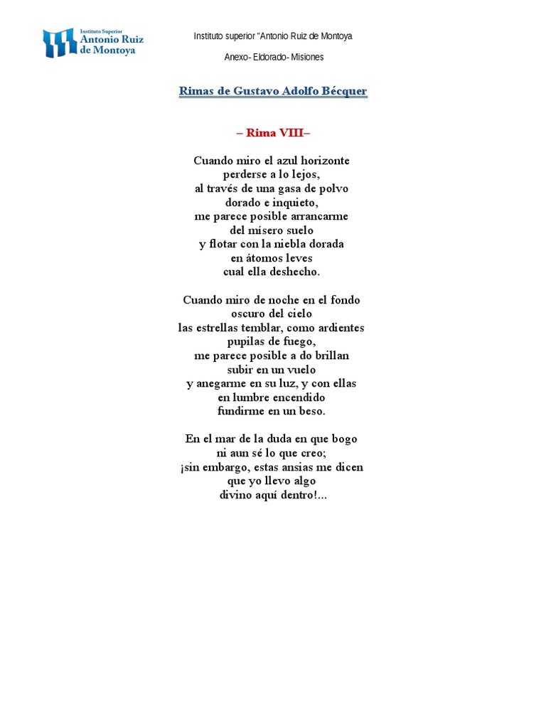 Rimas de Bécquer | PDF | Naturaleza