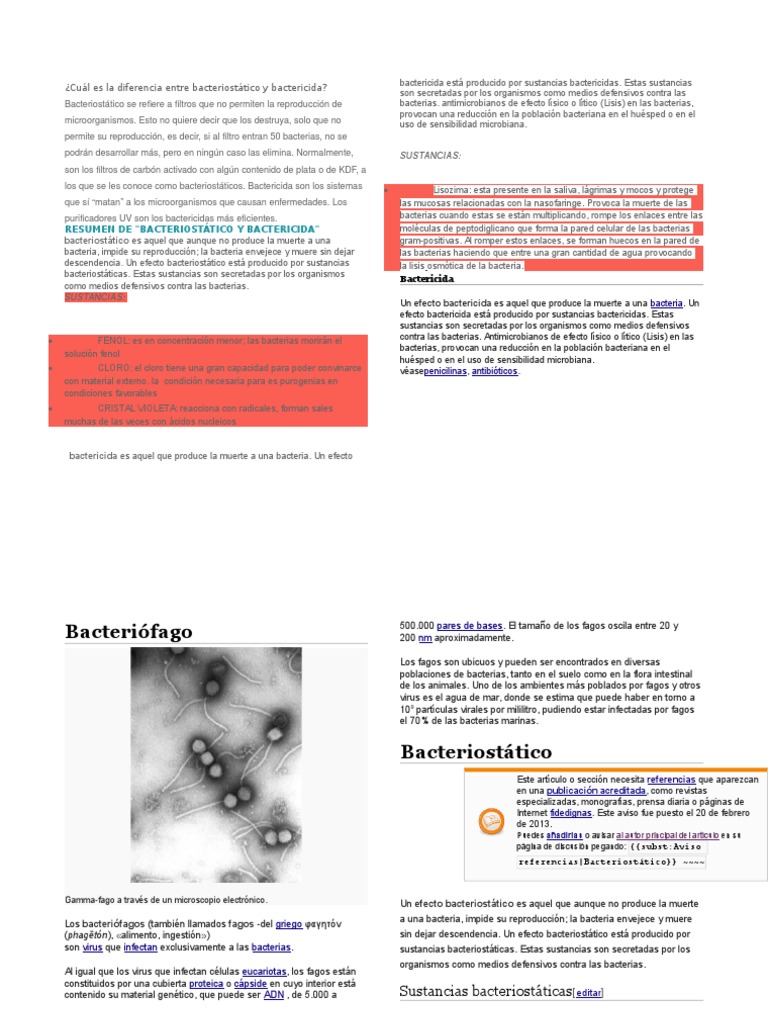 Cuál es la diferencia entre bacteriostático y bactericida.docx ...